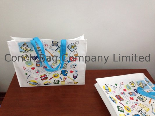 ECO PP Non Woven Laminated Bags , Colored Printed Non Woven Bag