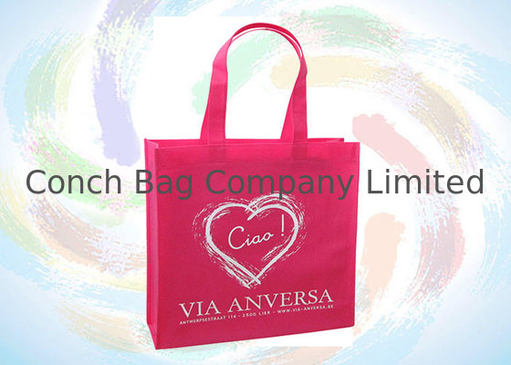 Red / Pink / Black Eco friendly Printed PP Non Woven Bag for Shopping Packing