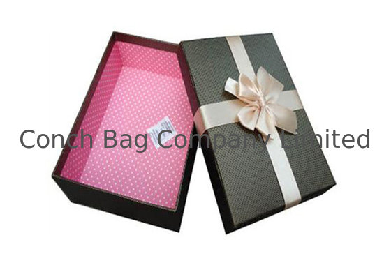 Small Cardboard Gift Box Matt Lamination Ribbon Decorative Gift Box