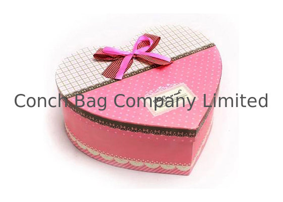 Heart Shape Lovely Gift Box Cardboard Bow Knot Gift Box For Girls