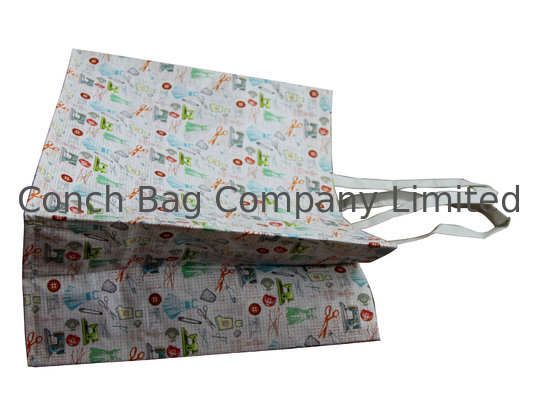 4C Printing 120g Sewing Matt PP Woven Shopping Bags For Packaging / Advertising