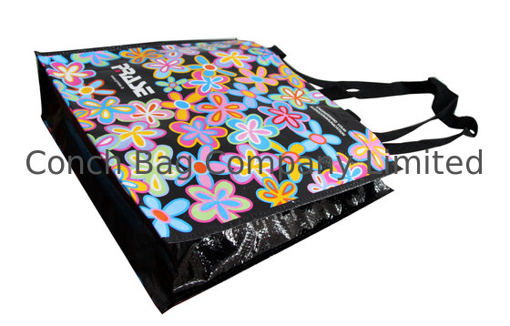 Customized PRASE PP Woven Bags With Flower Pattern, Personalized Logo For Shopping