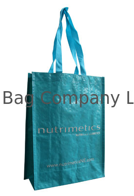140g Blue Shining PP Shopping Bag, Recyclable Carrier Bags With Nylon Handle