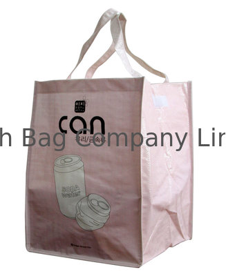 Promotional Recycle Printed 120g CAN Pink Shining PP Shopping Bag With White Velcro