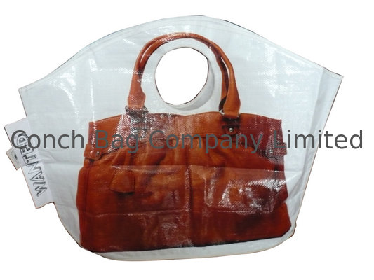 Eco-friendly Reusable 120g WANTED White Shining PP Woven Shopping Bags