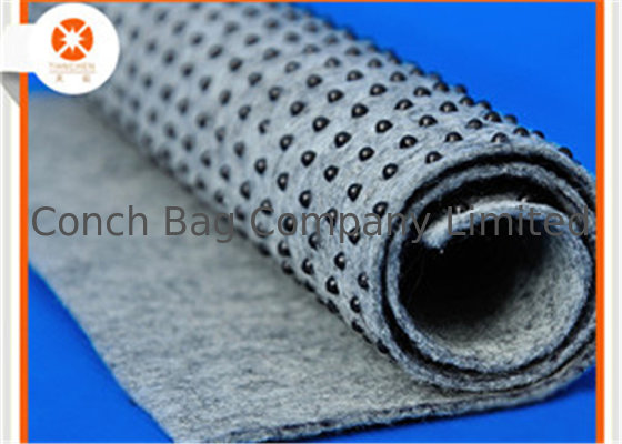 Grey Polyester Needle Punched Felt  Anti-Slip PVC Dot Coated Nonwoven Backing Cloth