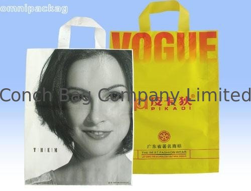 Reusable One Layer Shopping Bag, Custom Printed LDPE Shopping Bags For Clothing Shop