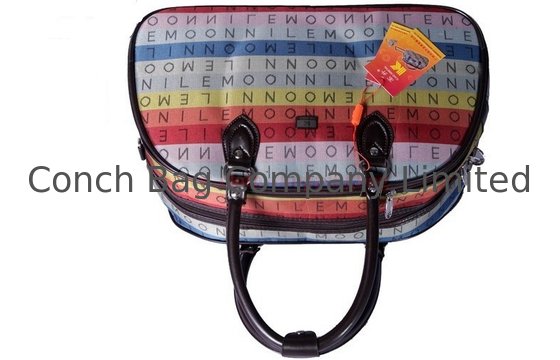 Colorful womens cloth travel bags with English letters for outdoor sports
