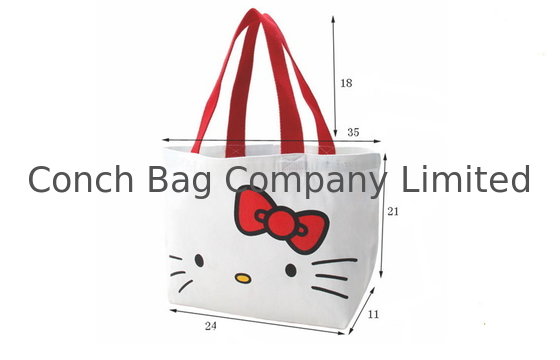 Cute hello kitty pattern reusable Cloth shopping shoulder bag for colleage student