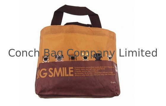 Durable lady ' s cloth polyester shopping shoulder bag with cartoon pattern