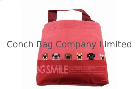 Custom Silk screen priting Red cloth shopping tote bag for students