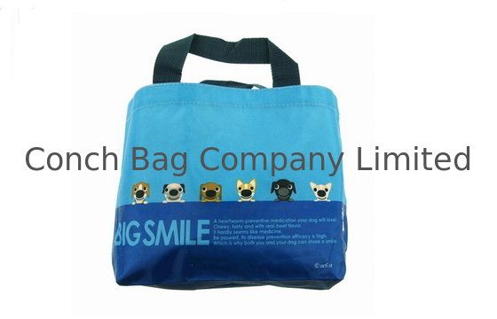 Promotional blue canvas polyester cloth shopping bag for environmentalists