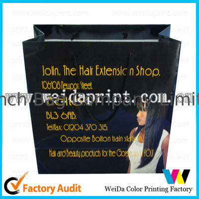 Environmental Beautiful Cloth Packing Printed Paper Shopping Bags Support oil varnishing / UV coating