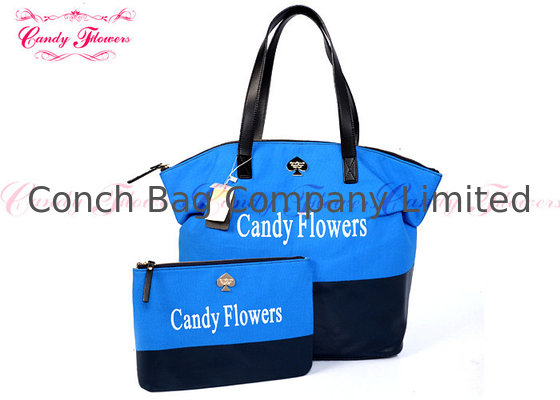 Blue and Black big cloth tote bags for women , shoulder tote bags