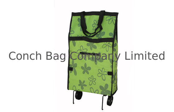 Lightweight portable fold away shopping trolley bag with polyester Handle