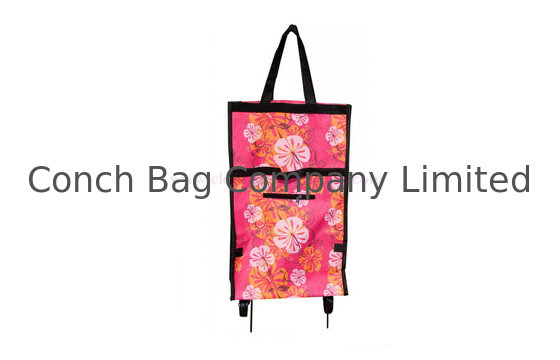 Lightweight portable fold away shopping trolley bag with polyester Handle