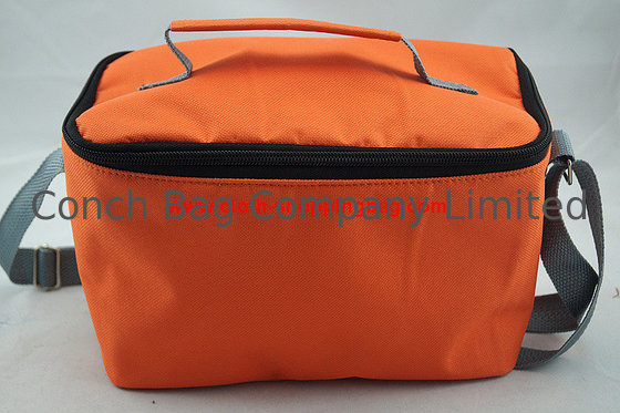 Eco friendly orange reusable built lunch shoulder bag for hiking camping