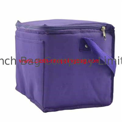 Eco friendly purple built lunch bag for women man , lunch tote bag