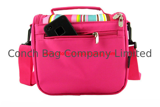 Fashionable pink durable built lunch bag for women ladies , milk cooler bag