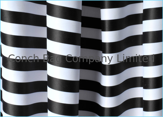 Black And White Stripe Fabric / Semi Gross Polyester Lycra Printed Spandex Fabric  1.5m*180gsm