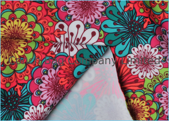 Floral Dress Fabric / Matt Nylon Lycra Printed Spandex Fabric  1.5m*220gsm