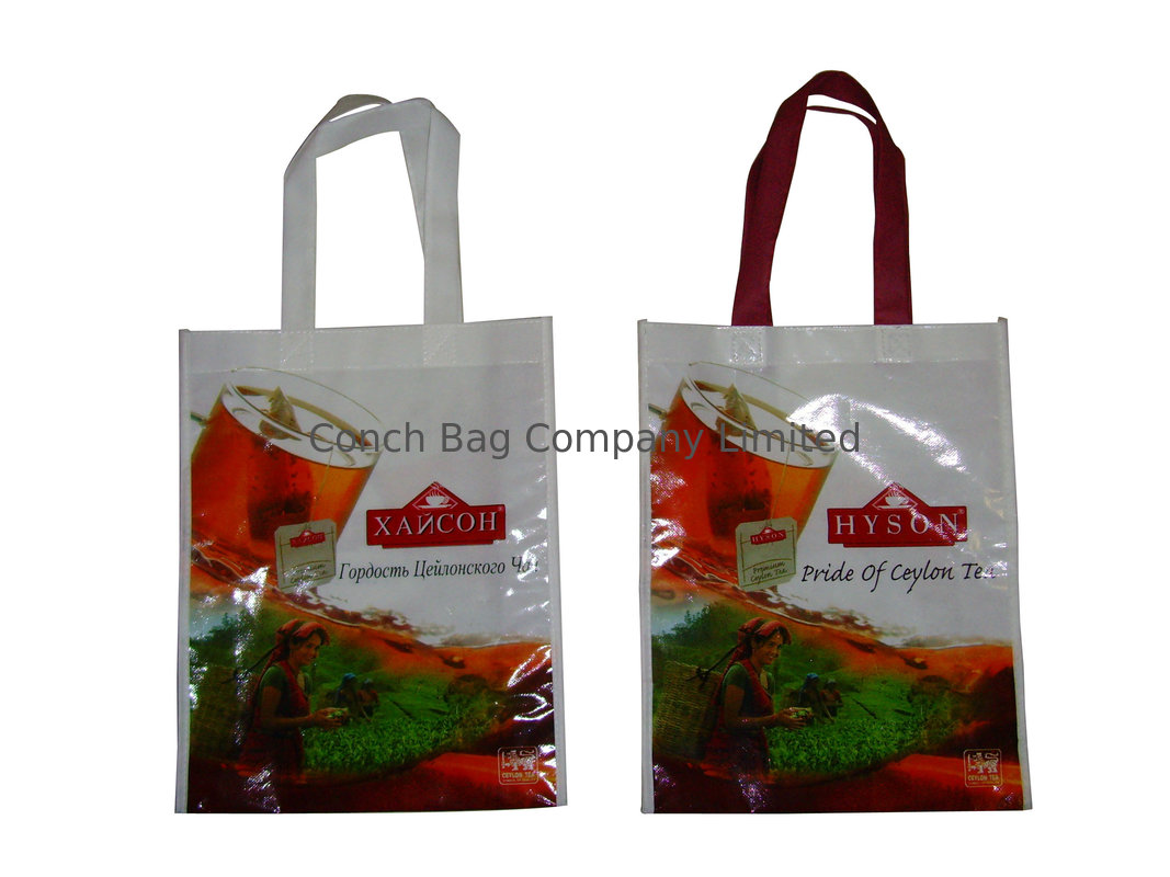 Reusable Glossy Non Woven Laminated Bags PP Advertising For Grocery Shop