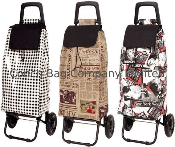Foldable Supermarket Shopping Trolley Bag with Laminated Non Woven Fabric