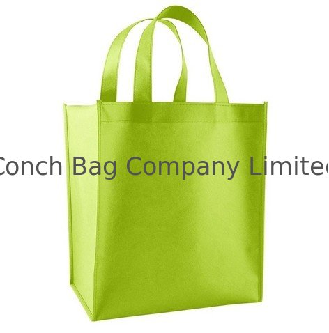 Durable Non Woven Printed Shopping Bag 90gsm Green For Supermarket