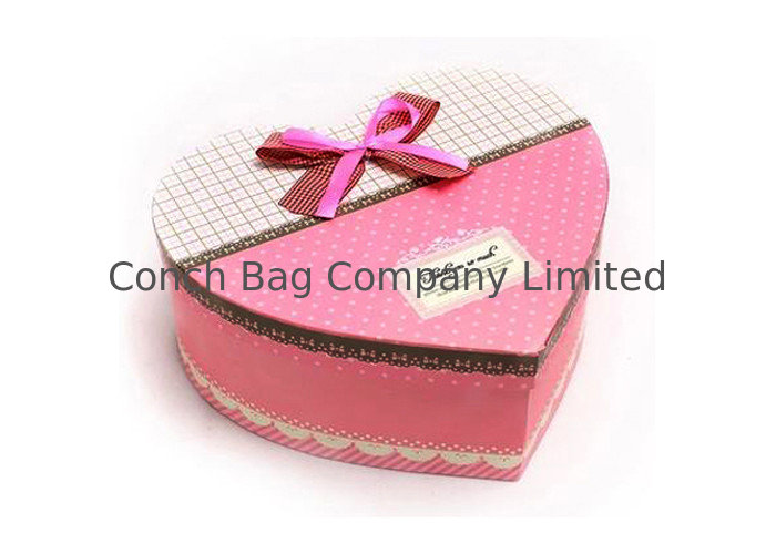Heart Shape Lovely Gift Box Cardboard Bow Knot Gift Box For Girls