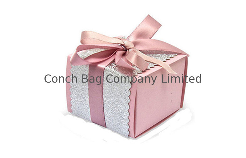 Elegant Gift Box Coated Paper / Drawer Type Gift Box With Ribbon Tied