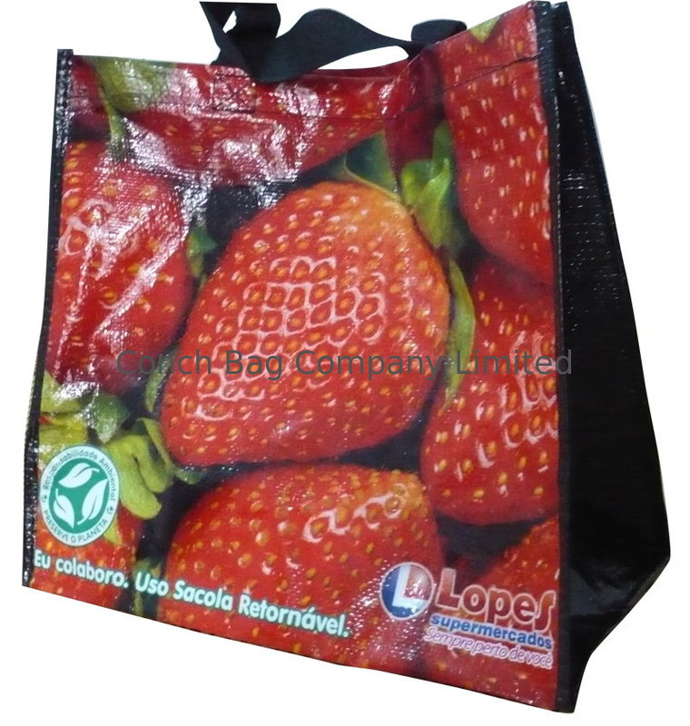 Durable 120g PP Woven Shopping Bags, Eco-friendly Reusable Carrier Bag With Berry Photos