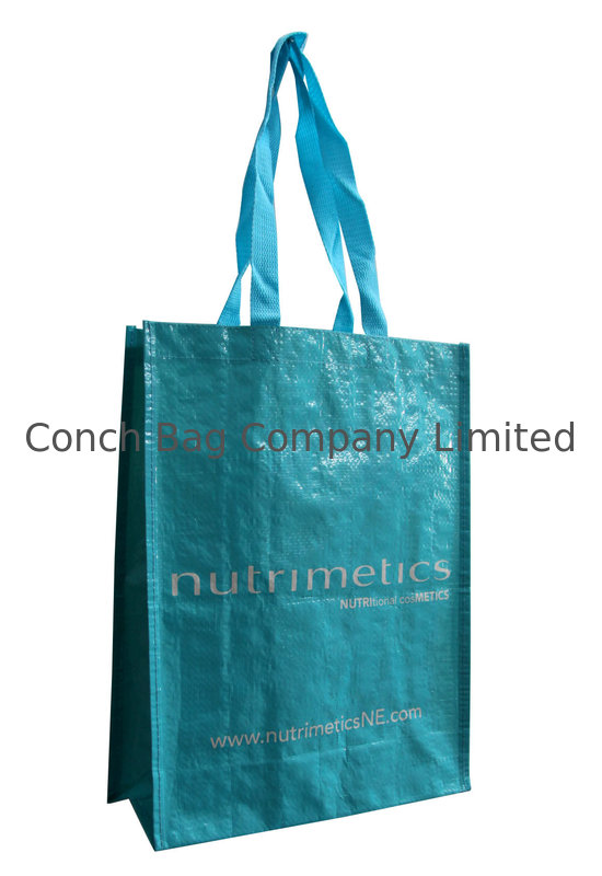140g Blue Shining PP Shopping Bag, Recyclable Carrier Bags With Nylon Handle
