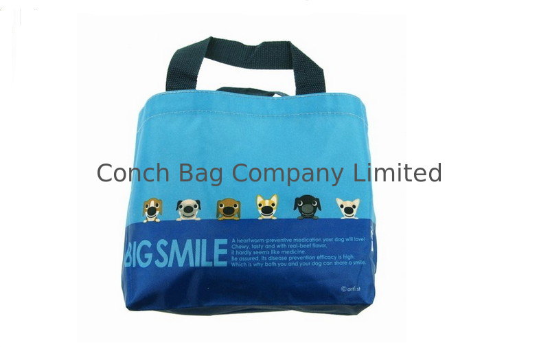 Promotional blue canvas polyester cloth shopping bag for environmentalists