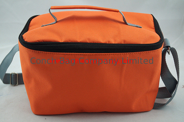Eco friendly orange reusable built lunch shoulder bag for hiking camping
