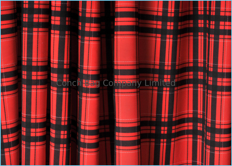 Red And Black Plaid Fabric / Warp Knitted Printed Spandex Fabric  1.5m*220gsm
