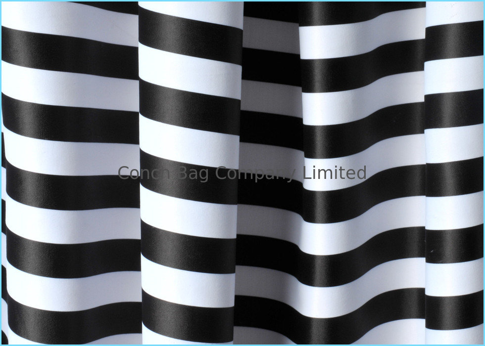 Black And White Stripe Fabric / Semi Gross Polyester Lycra Printed Spandex Fabric  1.5m*180gsm