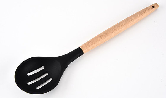 Silicone wooden kitchen utensils 5 pcs/set non-stick cooking pan/pot