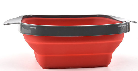 Silicone foldaway fruit basket collapsable vegetable colander for kitchen