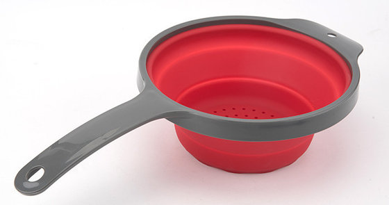 Silicone foldaway fruit basket collapsable vegetable colander with handle