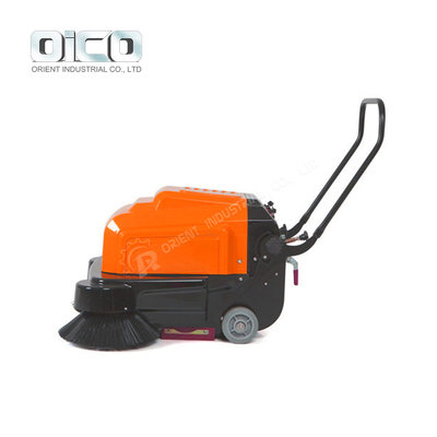 P100A Street Floor Cleaning Machine Battery Powered Walk Behind Parking Lot Sweeper