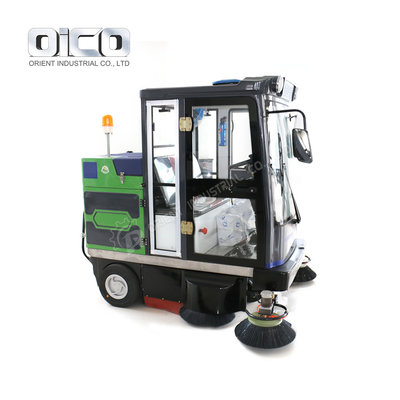 OICO E800FB Industrial Fully Enclosed Cab Floor Sweeper Electric Automatic Vacuum Road Cleaning Machine