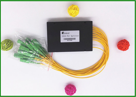 SC / APC Fiber Optic PLC Splitter Low excess loss 1x16 ports  for PON CATV