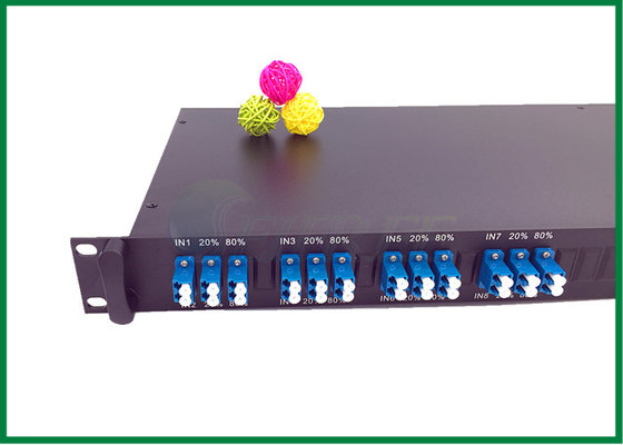 Single Mode Filter Fiber Optic Splitter Customized 20/80 1U Rack Mount