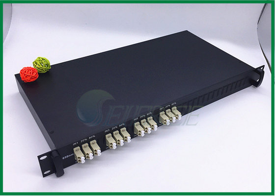 Multimode MM Filter Fiber Optic Splitter 20/80 980nm 1U Rack Mount 4 in 1 OM2