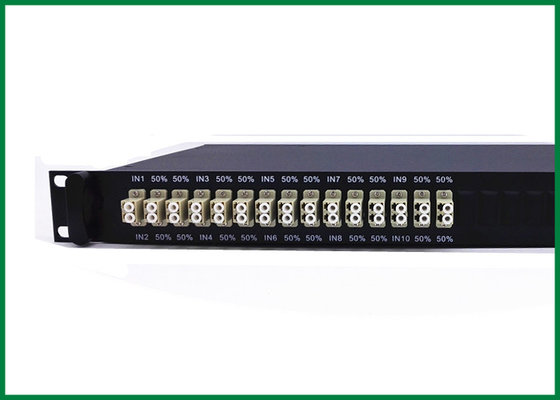 19 inch 1 RU Rackmount Multimode Fiber Optic Splitter , 850nm 1x2 10 IN 1