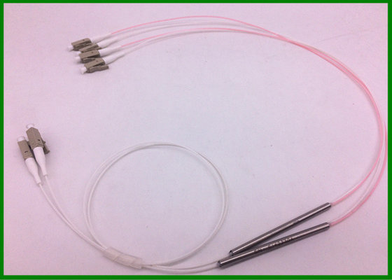 1*2 OM3 Fused Optical Splitter Multimode Fiber Coupler with LC/UPC 3.0*54mm steel tube