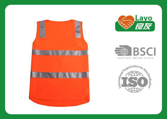 Security Safety Vest High Visibility , Reflective Safety Vest Orange Color