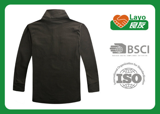 Professional Mens Black Fleece Jacket , Windproof Fleece Jacket Full Zip