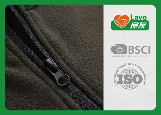 Professional Mens Black Fleece Jacket , Windproof Fleece Jacket Full Zip