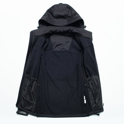 Collapsible Mens Hooded Fleece Jacket With Environmental Material